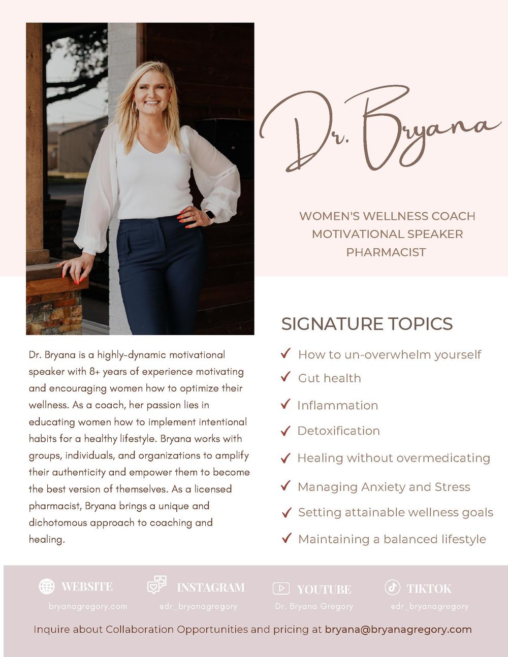 Women’s Wellness Coach - Dr. Bryana Gregory
